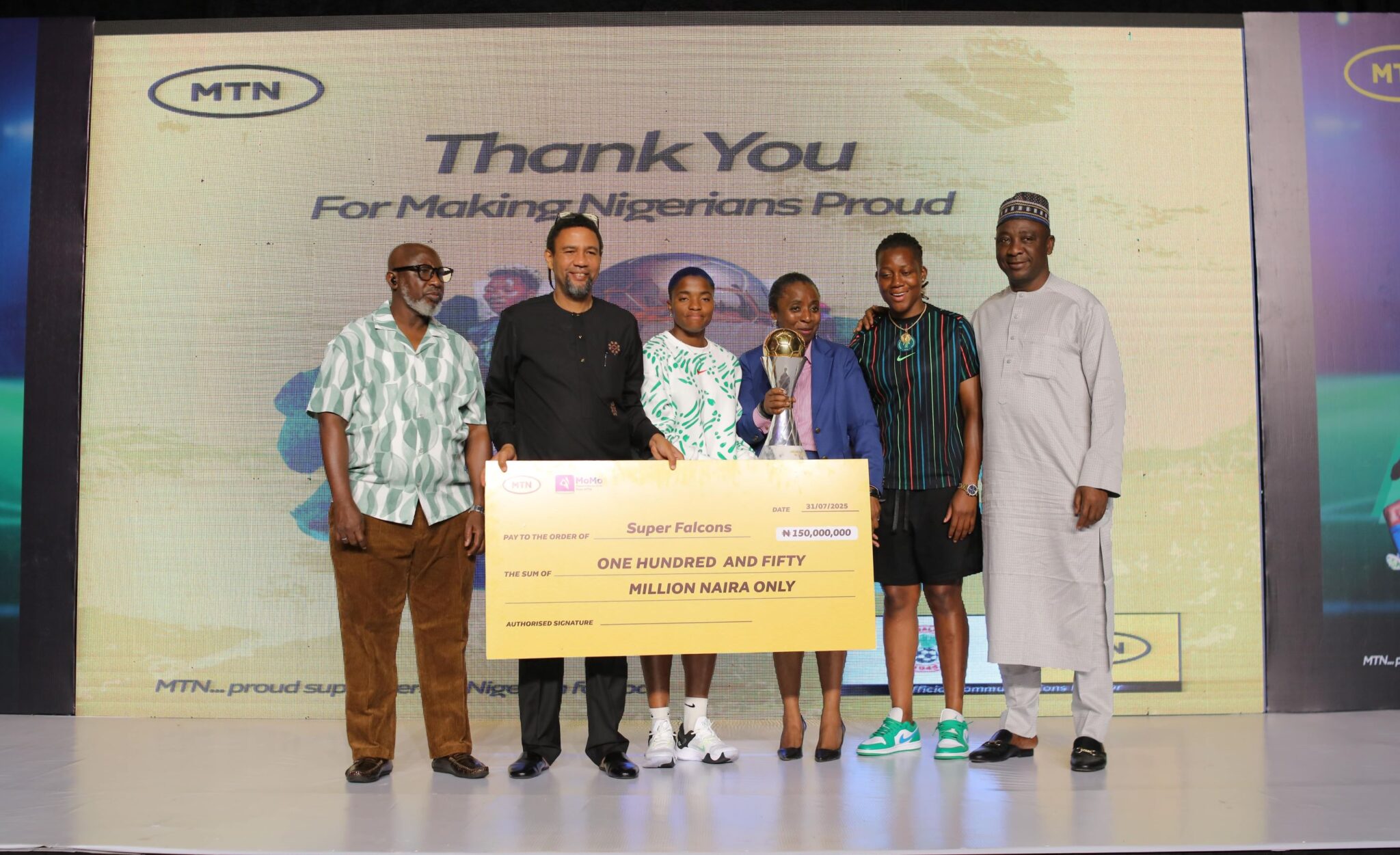 MTN Nigeria Awards 150 million Naira to Super Falcons after Historic ...